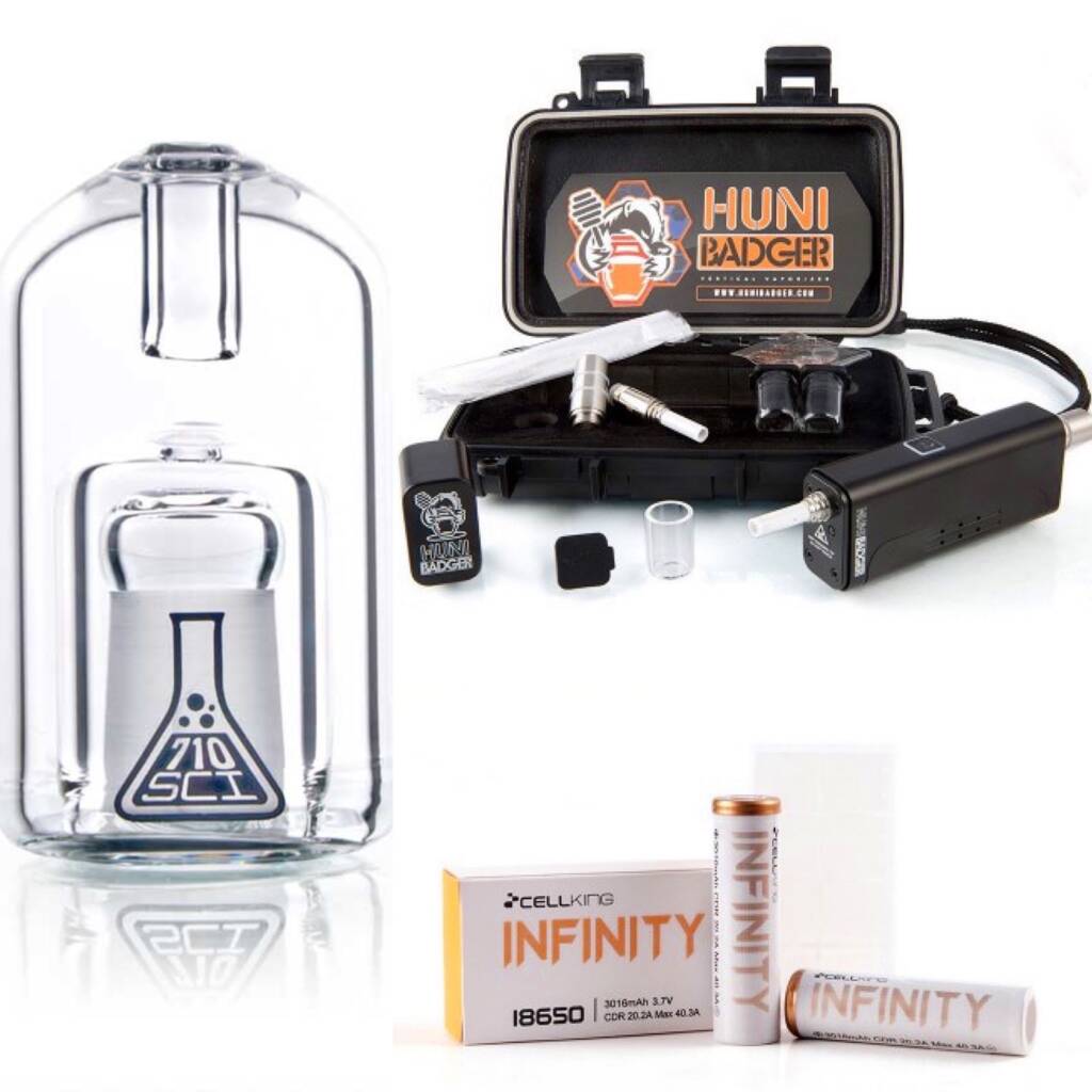 Huni Badger E-nail + 710SciGlass Bullet Bubbler | DabFarm.com