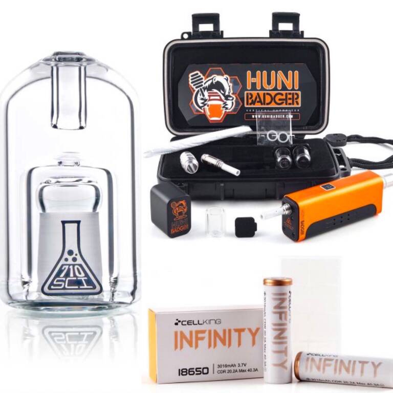 Huni Badger E-nail + 710SciGlass Bullet Bubbler | DabFarm.com